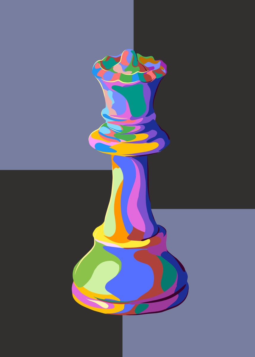 'Chess piece in pop art' Poster, picture, metal print, paint by Ihsa ...