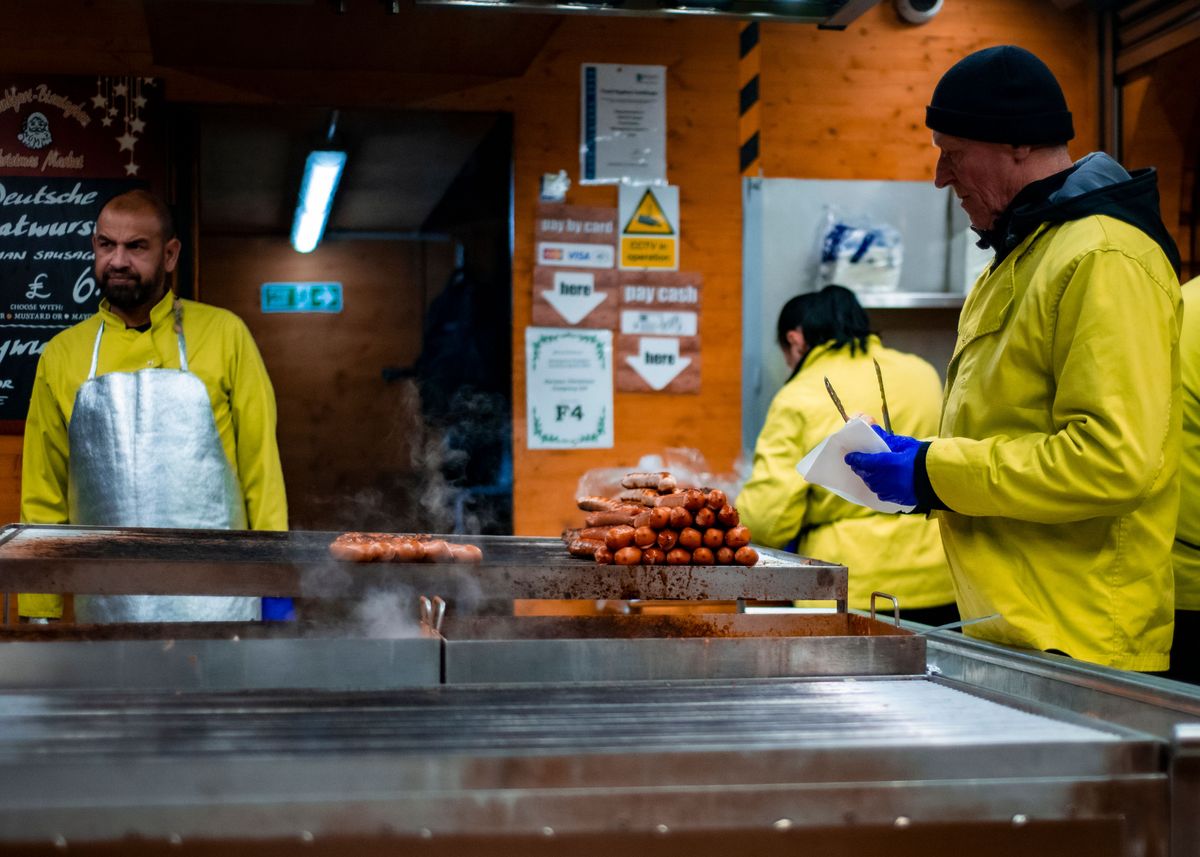 'German Market Sausages' Poster by RDG Photos | Displate