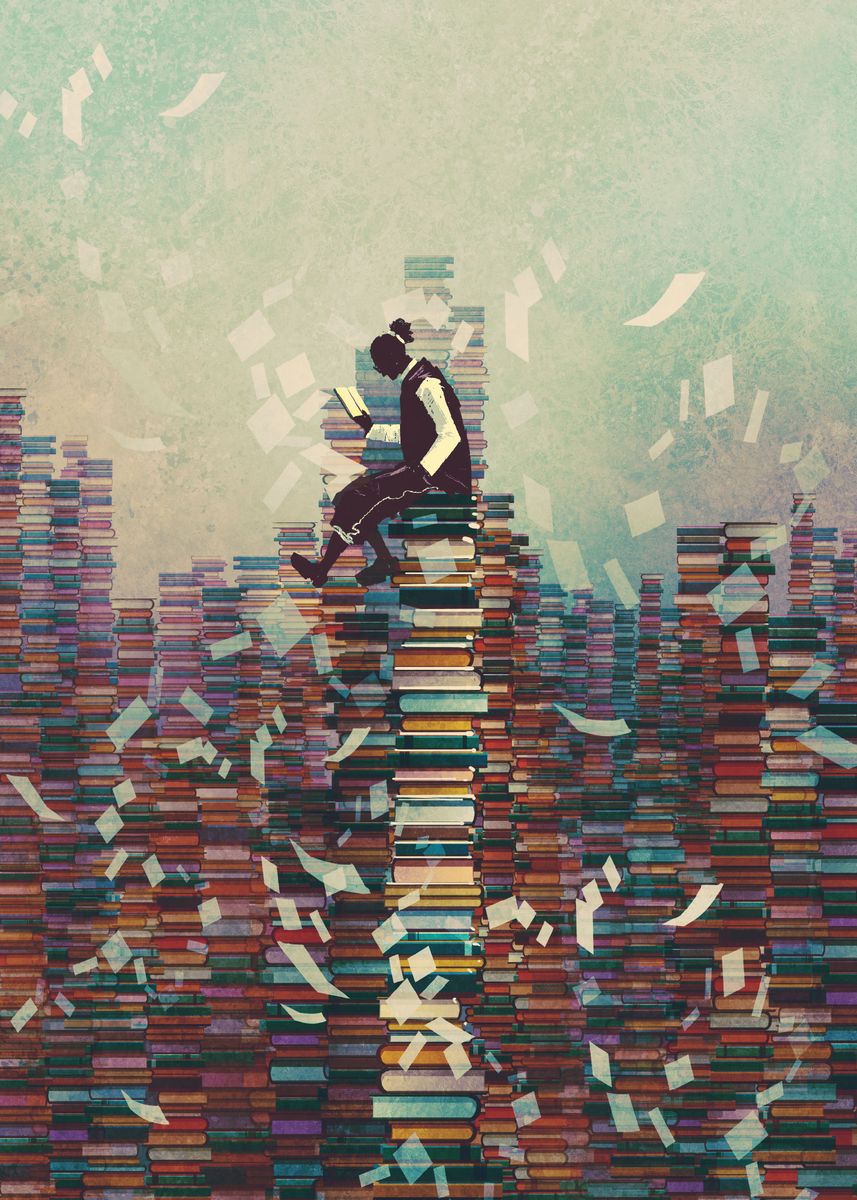 'Man reading book' Poster by Bailey DHeath | Displate