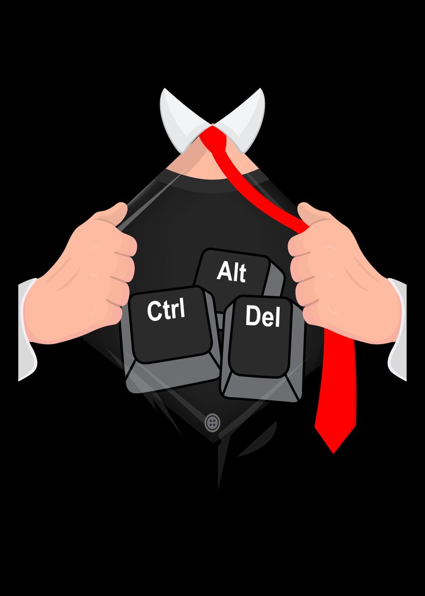 'Ctrl Alt Del' Poster, picture, metal print, paint by Mooon | Displate