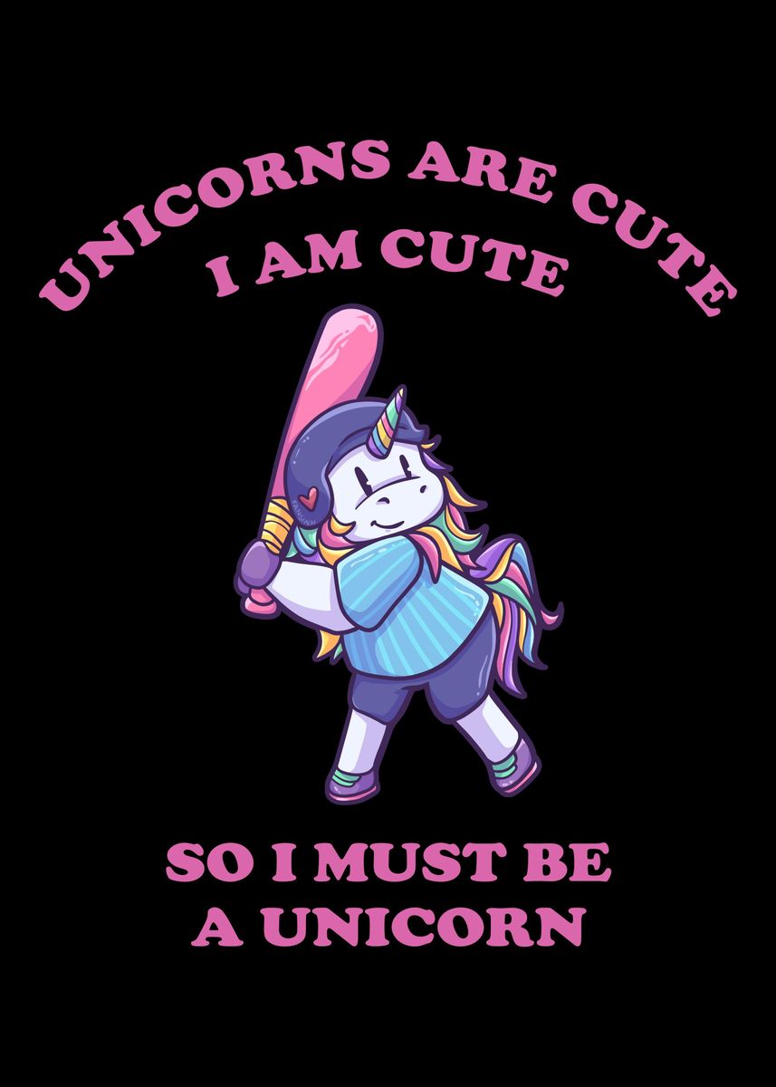 'Baseball softball unicorn ' Poster by fansinn | Displate