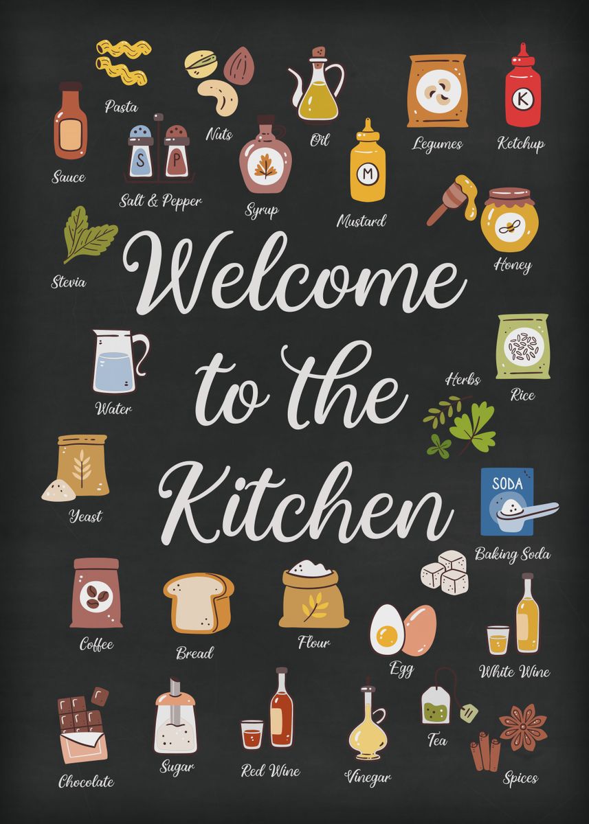 'Welcome to the Kitchen' Poster, picture, metal print, paint by ...