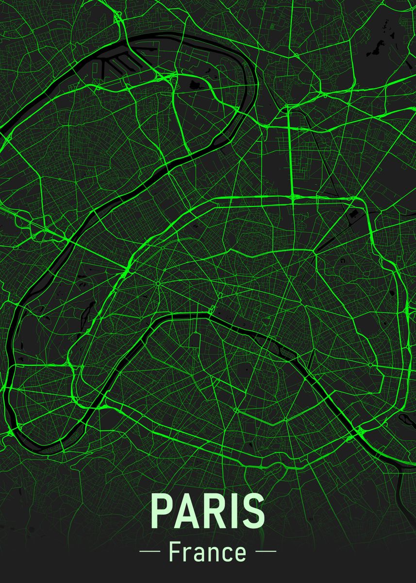 'Paris Green' Poster, picture, metal print, paint by TomGeo | Displate