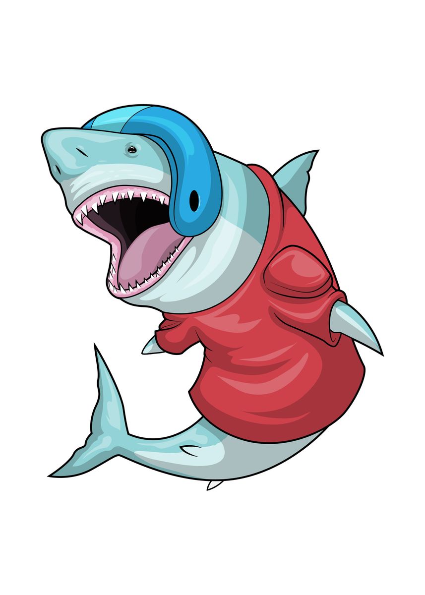 'Shark Football Helmet' Poster by Markus Schnabel | Displate