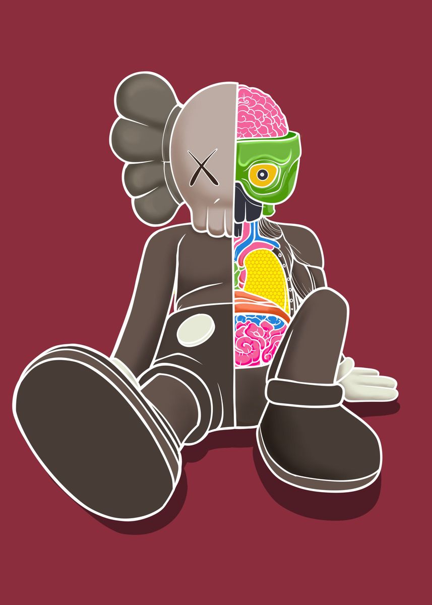 'kaws' Poster, picture, metal print, paint by Boon Edgar | Displate
