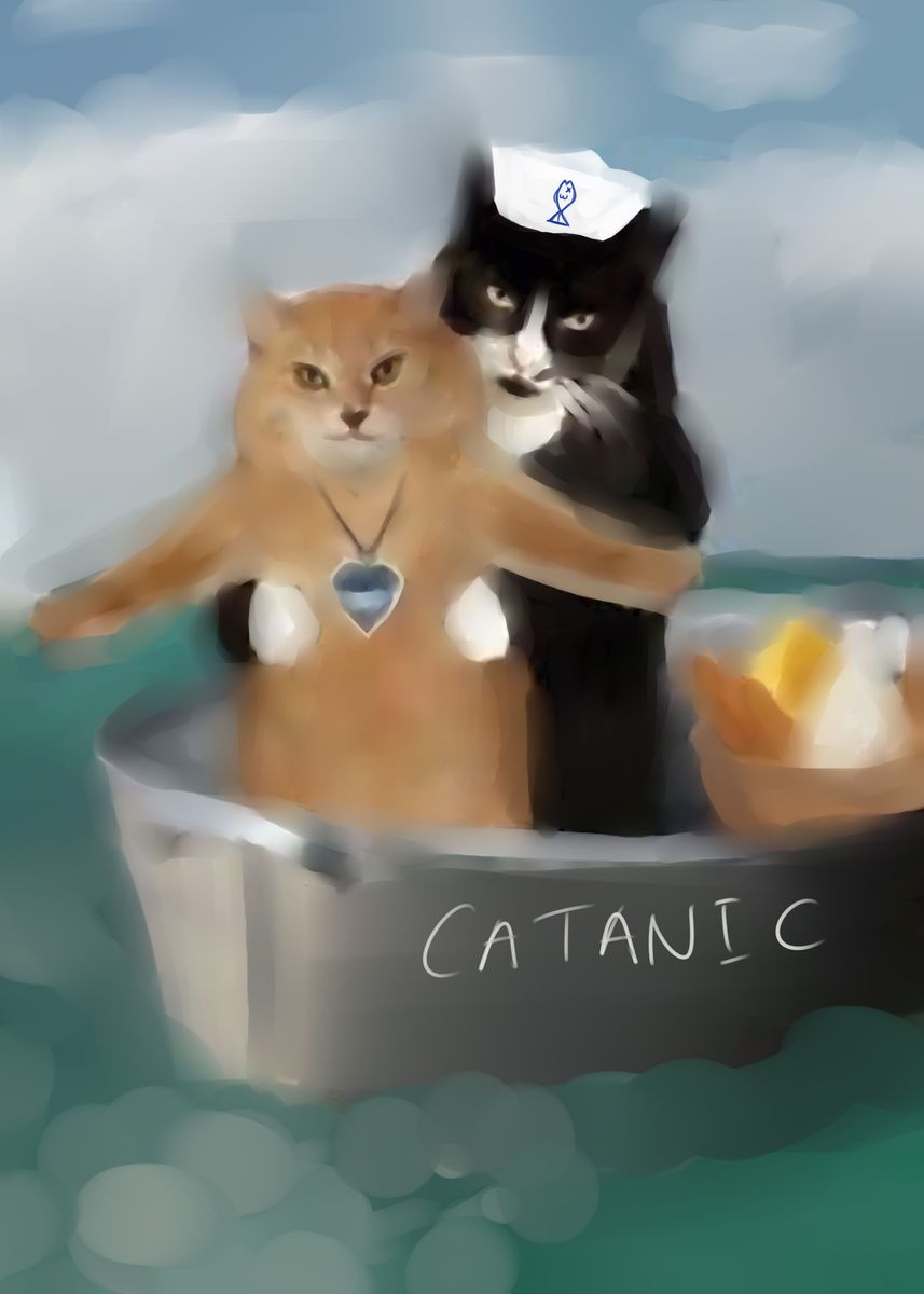 'catanic parody cat' Poster, picture, metal print, paint by eunoia ...