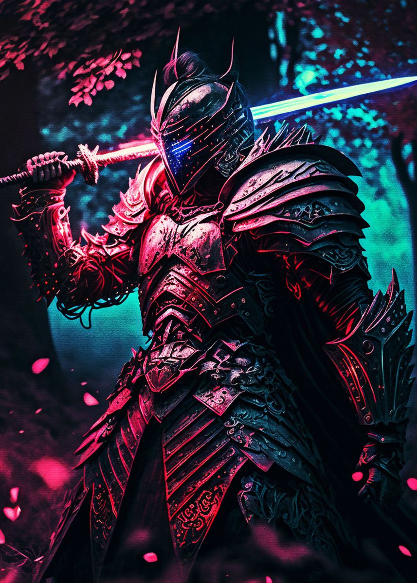 'Swordsman wearing armor' Poster, picture, metal print, paint by Muh ...