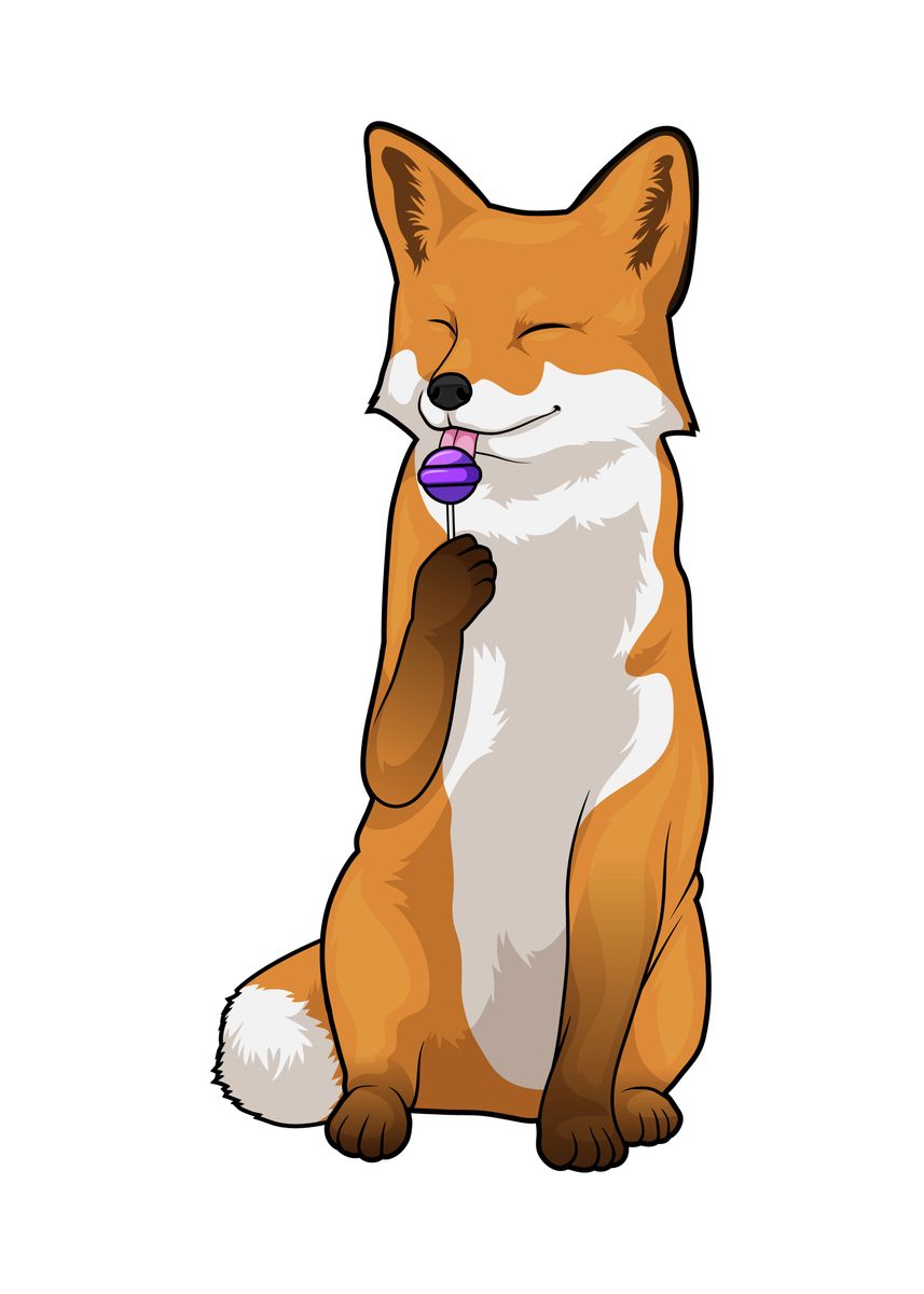 'Fox Lollipop' Poster, picture, metal print, paint by Markus Schnabel ...