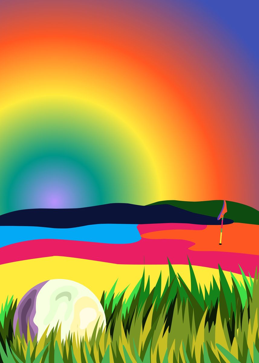 'Golf in vector pop art' Poster by Ihsa Nuddin | Displate