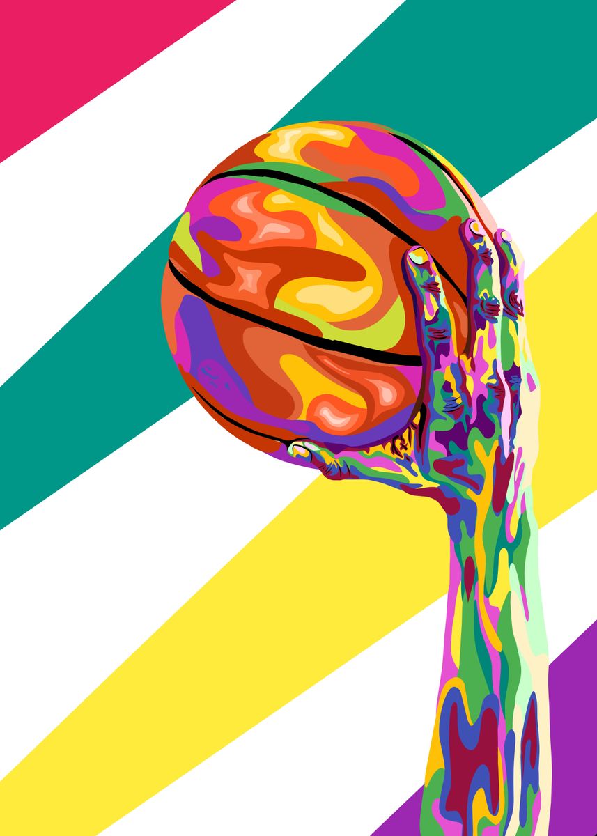 'Basketball in pop art' Poster by Ihsa Nuddin | Displate