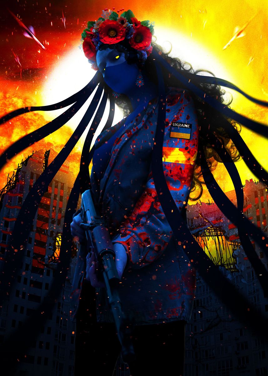 'MOTHER UKRAINE' Poster, picture, metal print, paint by 4Ma | Displate