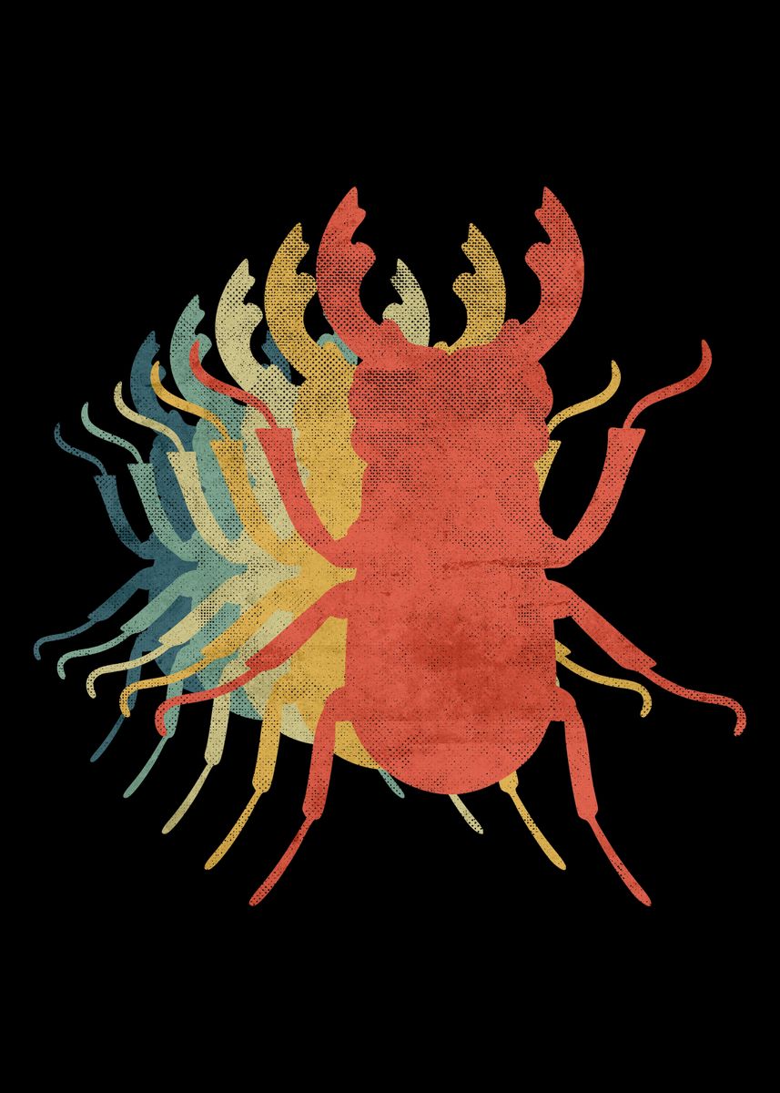 'Bug Retro Vintage Color' Poster, picture, metal print, paint by El ...