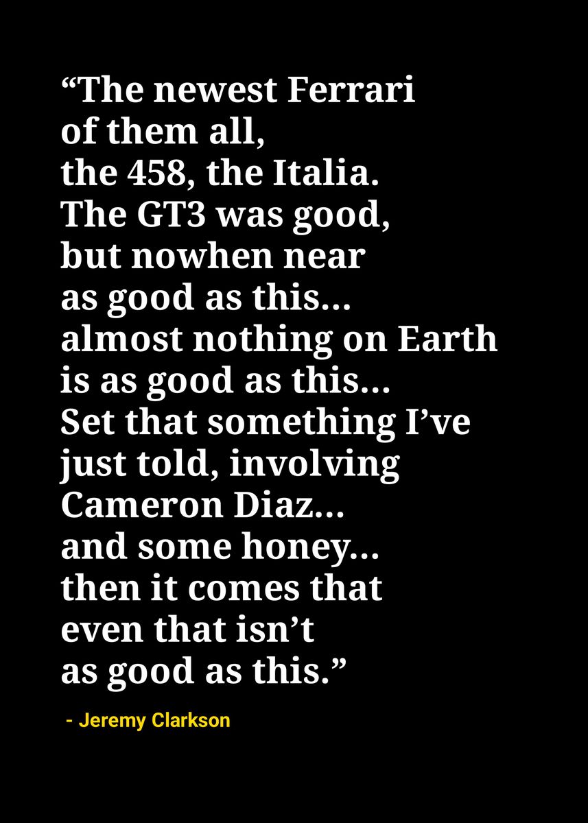 'Jeremy Clarkson quotes ' Poster, picture, metal print, paint by DNSM ...