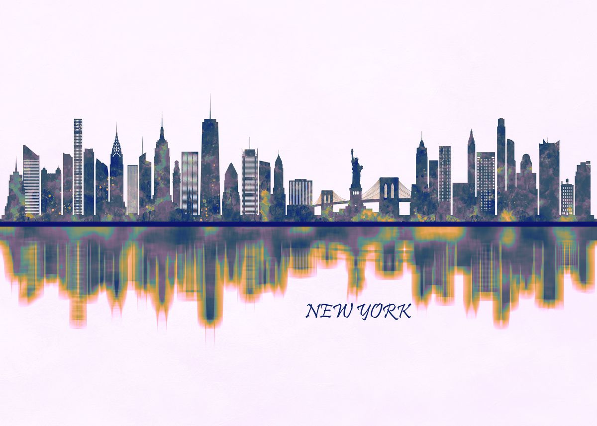'New York City Skyline' Poster by Towseef Dar | Displate