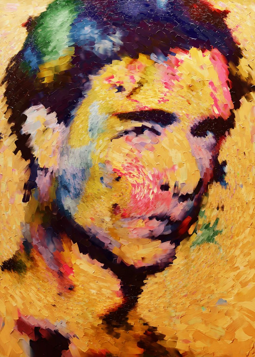 'Orange Man Portrait ' Poster, picture, metal print, paint by Jakub ...