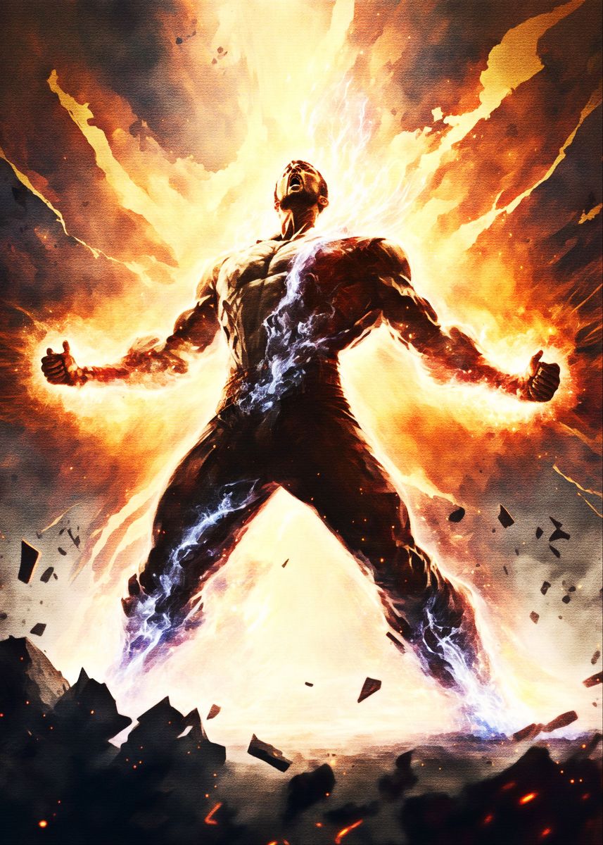 'Man God explosion' Poster, picture, metal print, paint by Muh Asdar ...