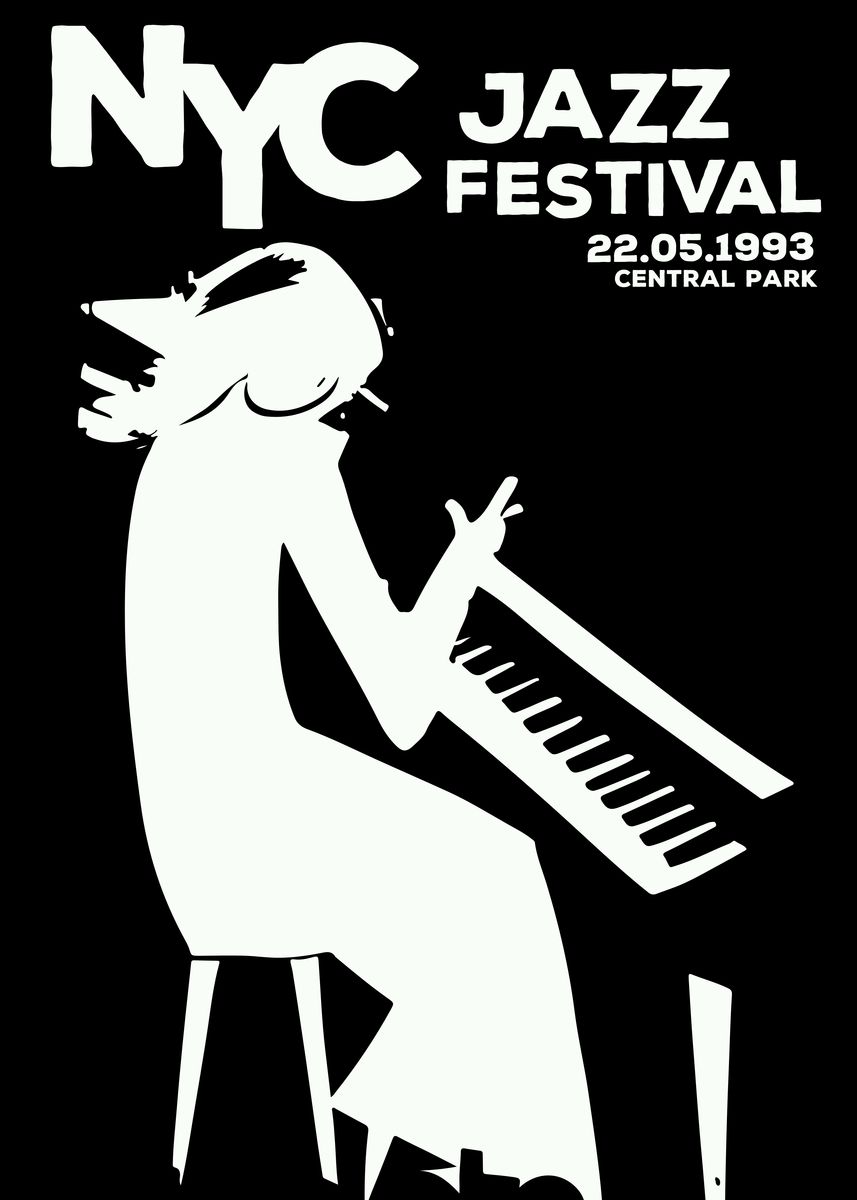 'NYC Jazz Festival' Poster, picture, metal print, paint by BluePinkPanther | Displate