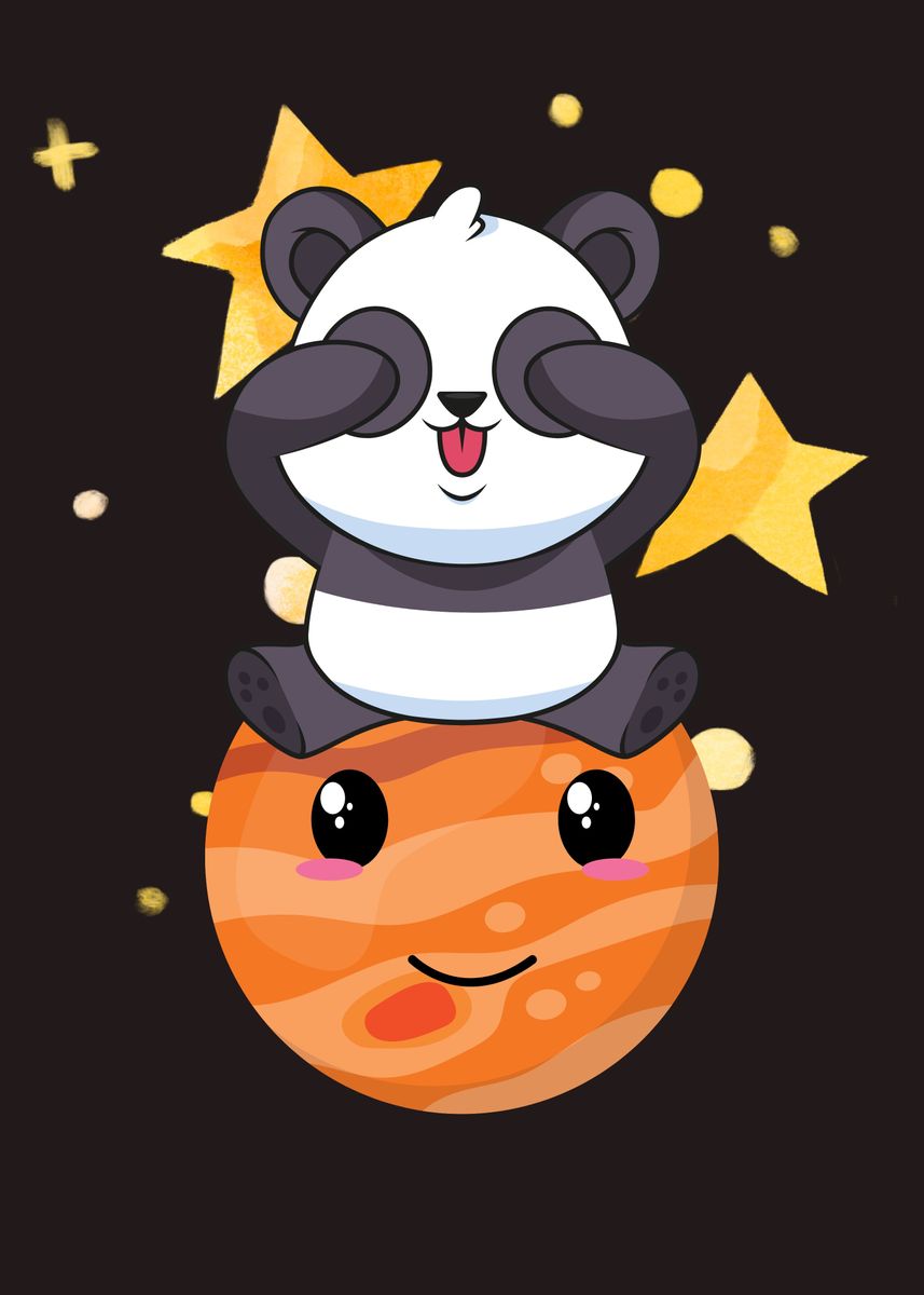 'Cute Panda Ciluk Baaa ' Poster, picture, metal print, paint by Oizy ...