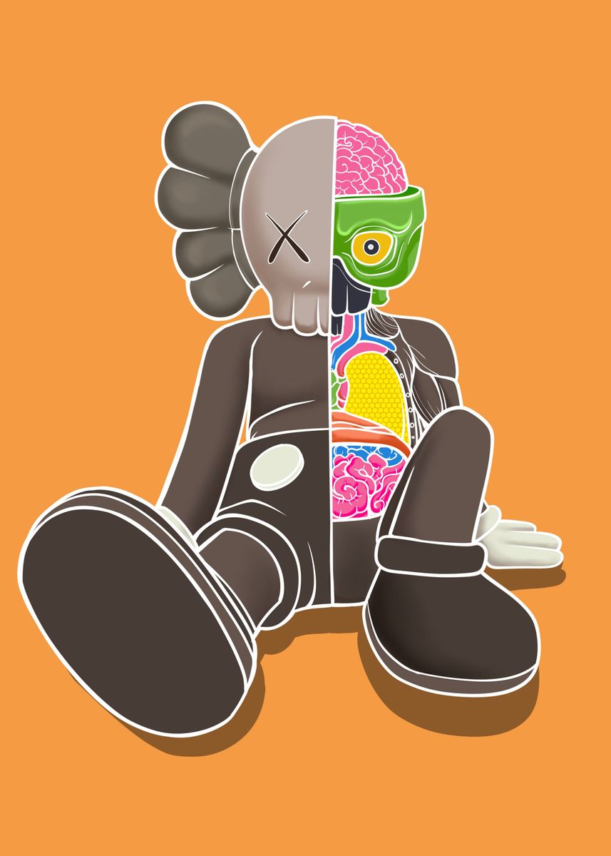 'kaws' Poster, picture, metal print, paint by Boon Edgar | Displate