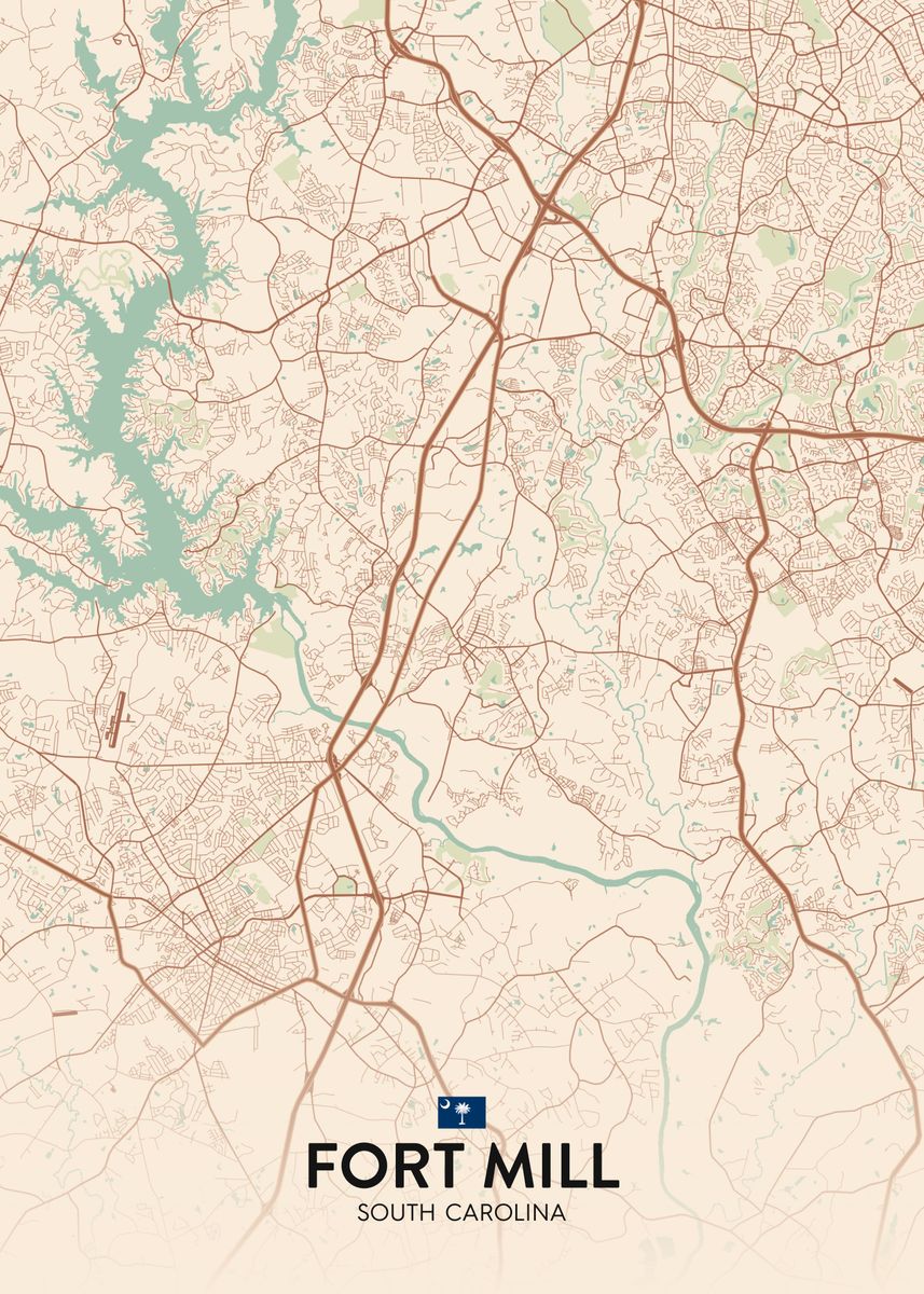 'Fort Mill SC' Poster, picture, metal print, paint by IMR Designs ...