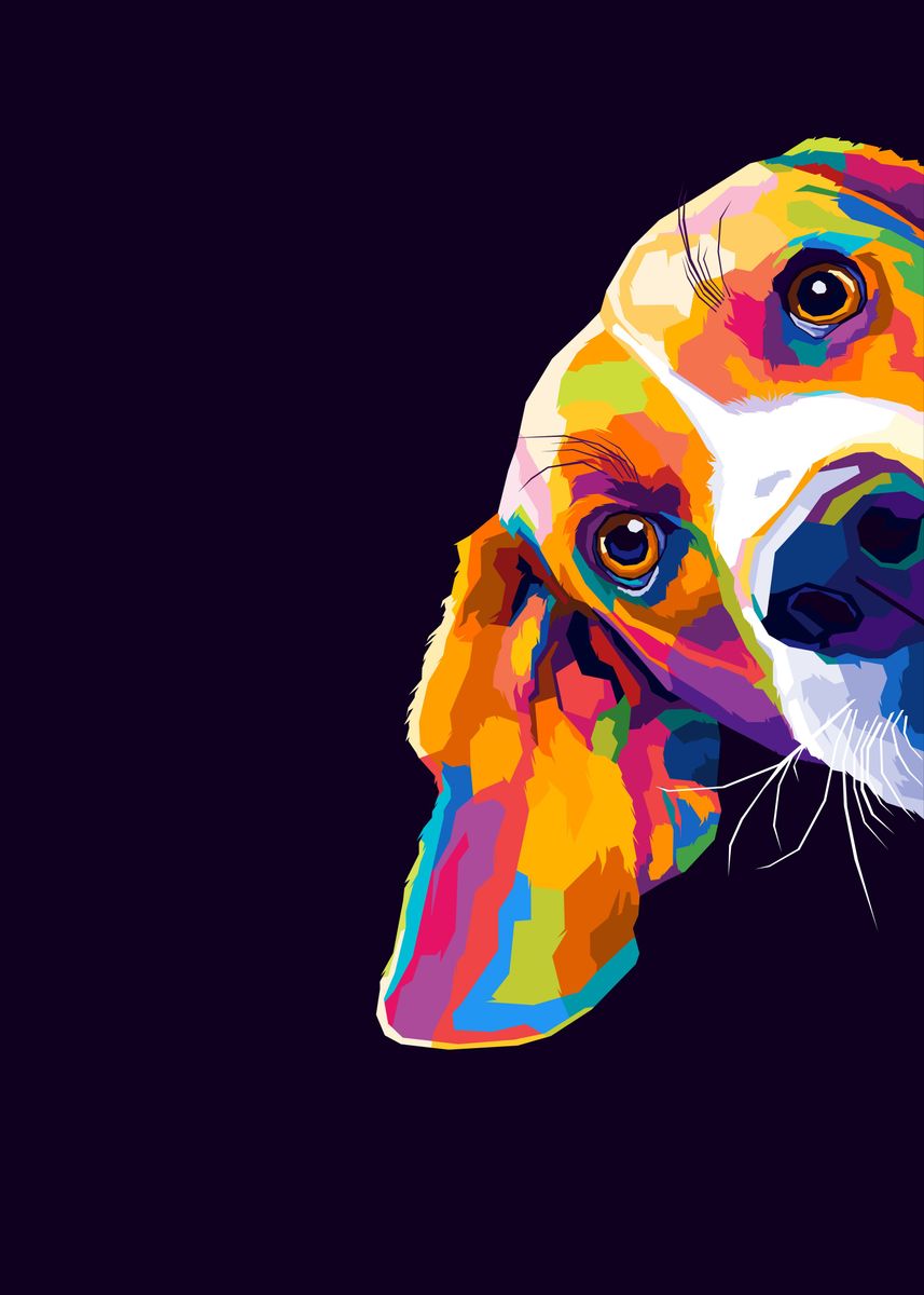 'Dog Pop art' Poster, picture, metal print, paint by Siksis Art | Displate