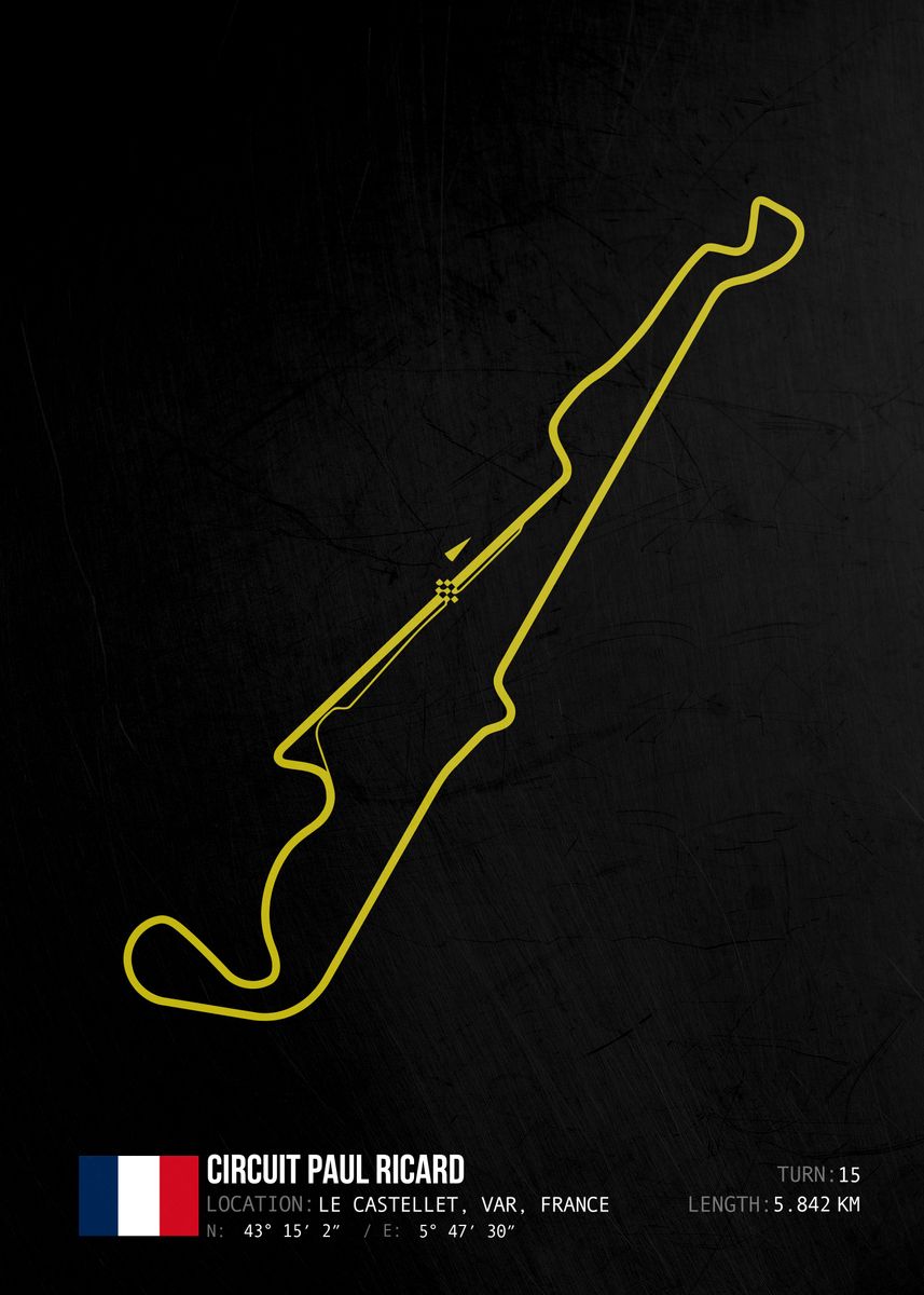 'Circuit Paul Ricard France' Poster, picture, metal print, paint by F1 ...