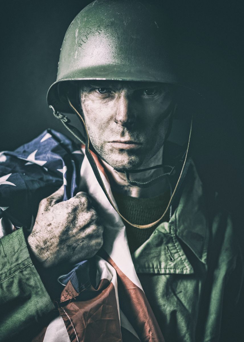 'Portrait of a soldier' Poster, picture, metal print, paint by Sam ...