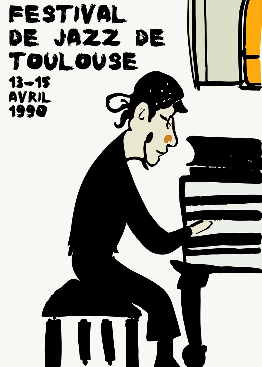 'French Jazz Festival' Poster, picture, metal print, paint by BluePinkPanther | Displate