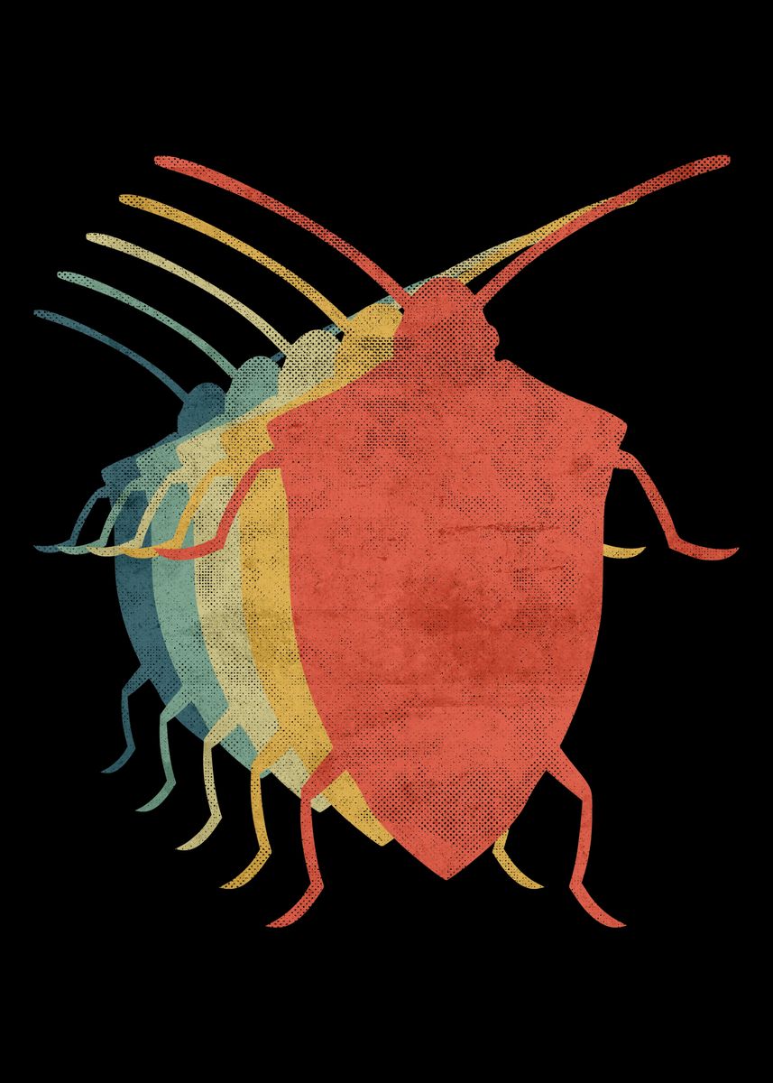 'Bug Retro Vintage Color' Poster, picture, metal print, paint by El ...