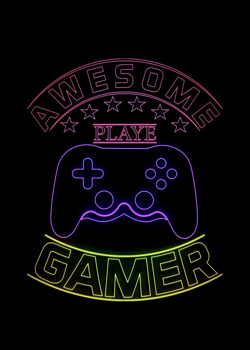 'awesome player gamer' Poster, picture, metal print, paint by Mod Yof ...