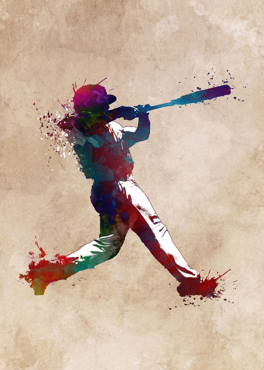 'Baseball player sport' Poster by JBJart Justyna Jaszke | Displate