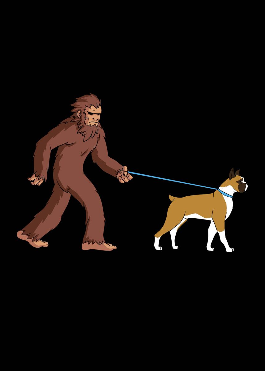 'Boxer Dog Bigfoot' Poster, picture, metal print, paint by PetPrints ...