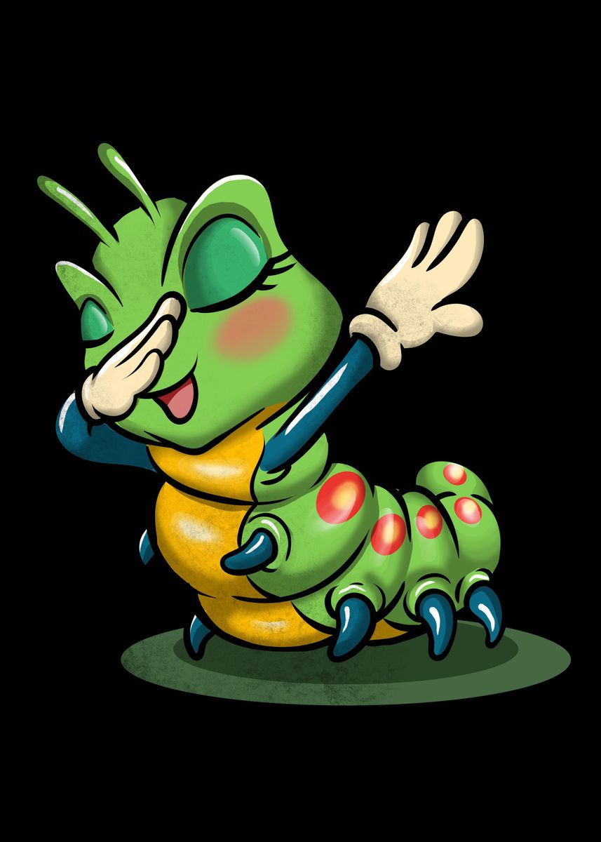 'Caterpillar Dabbing' Poster, picture, metal print, paint by Hexor ...