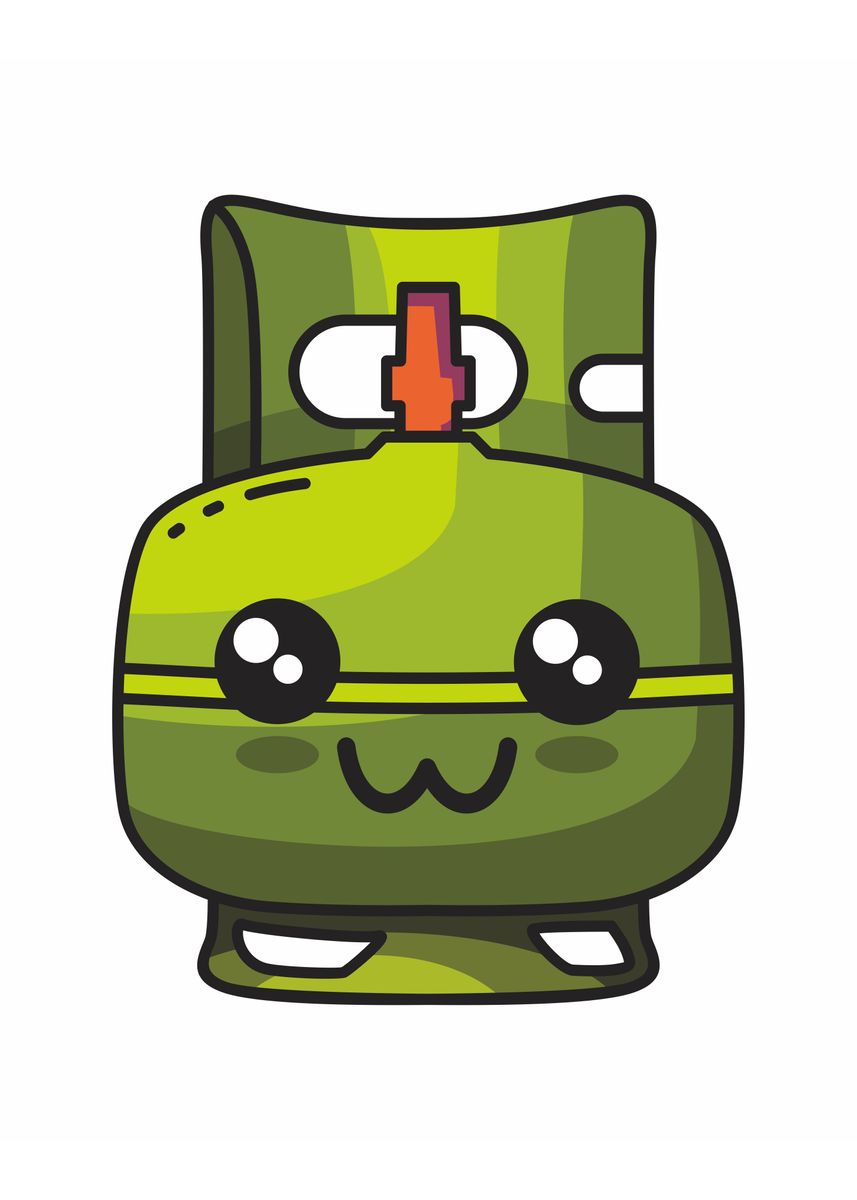 'Emoticon LPG Gas Cute' Poster, picture, metal print, paint by Rizky ...