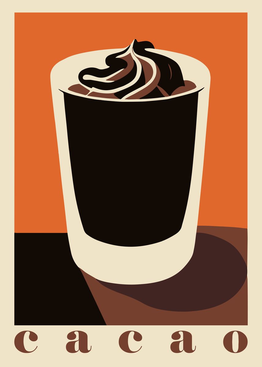 'Vintage Cacao Advertising' Poster, picture, metal print, paint by ...