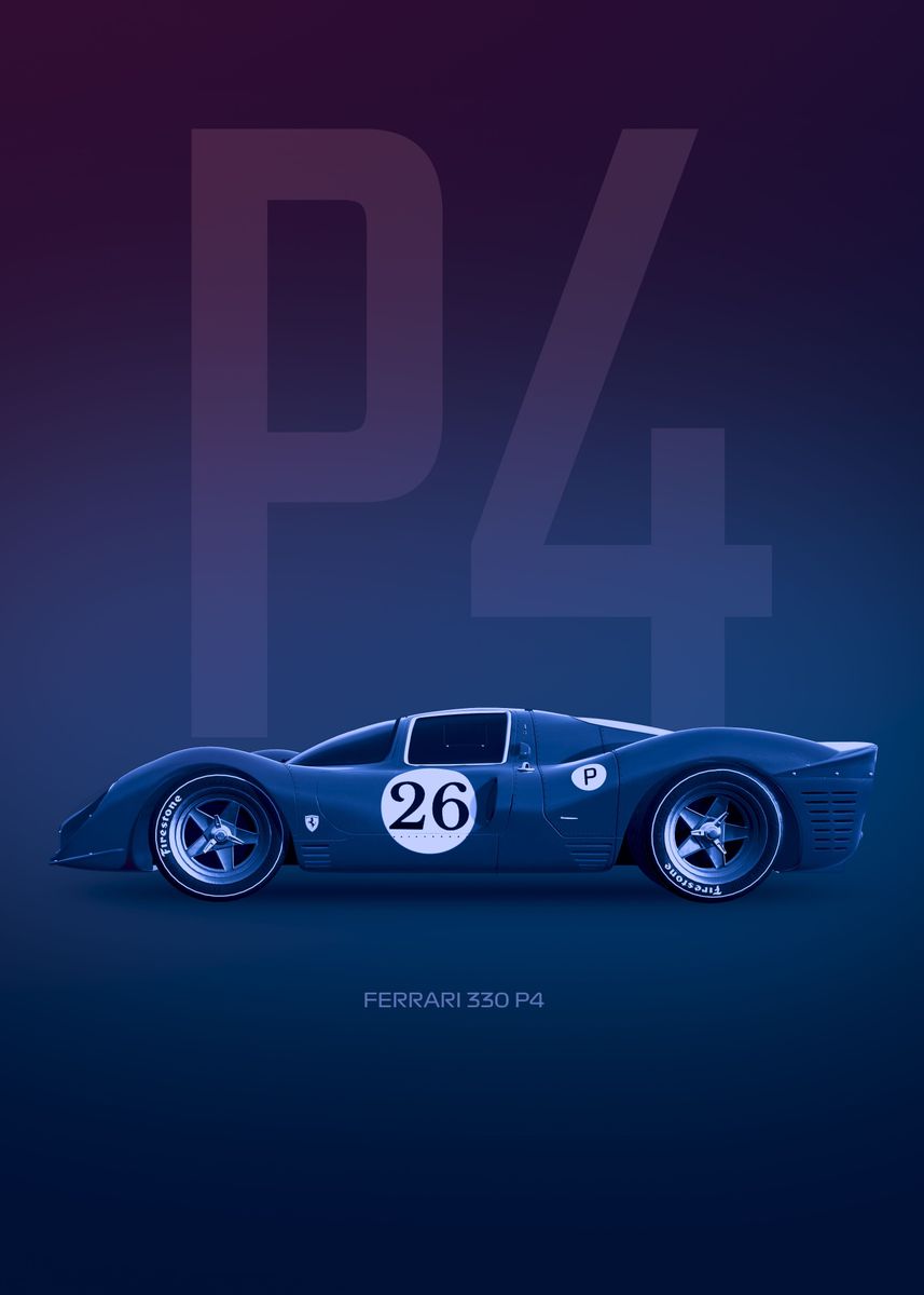 'Ferrari 330 P4' Poster, picture, metal print, paint by Basues | Displate