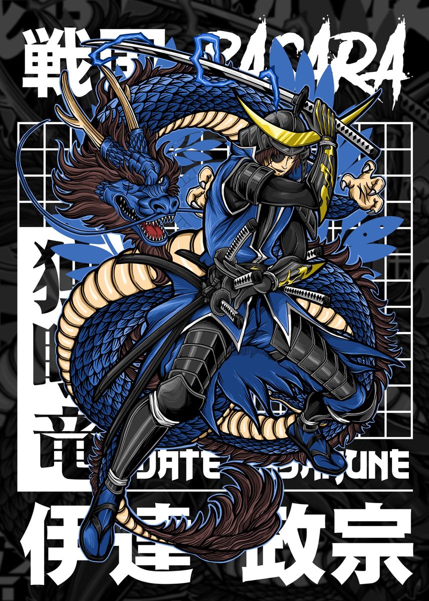 'Date Masamune' Poster, picture, metal print, paint by Ganang Prioyudis ...
