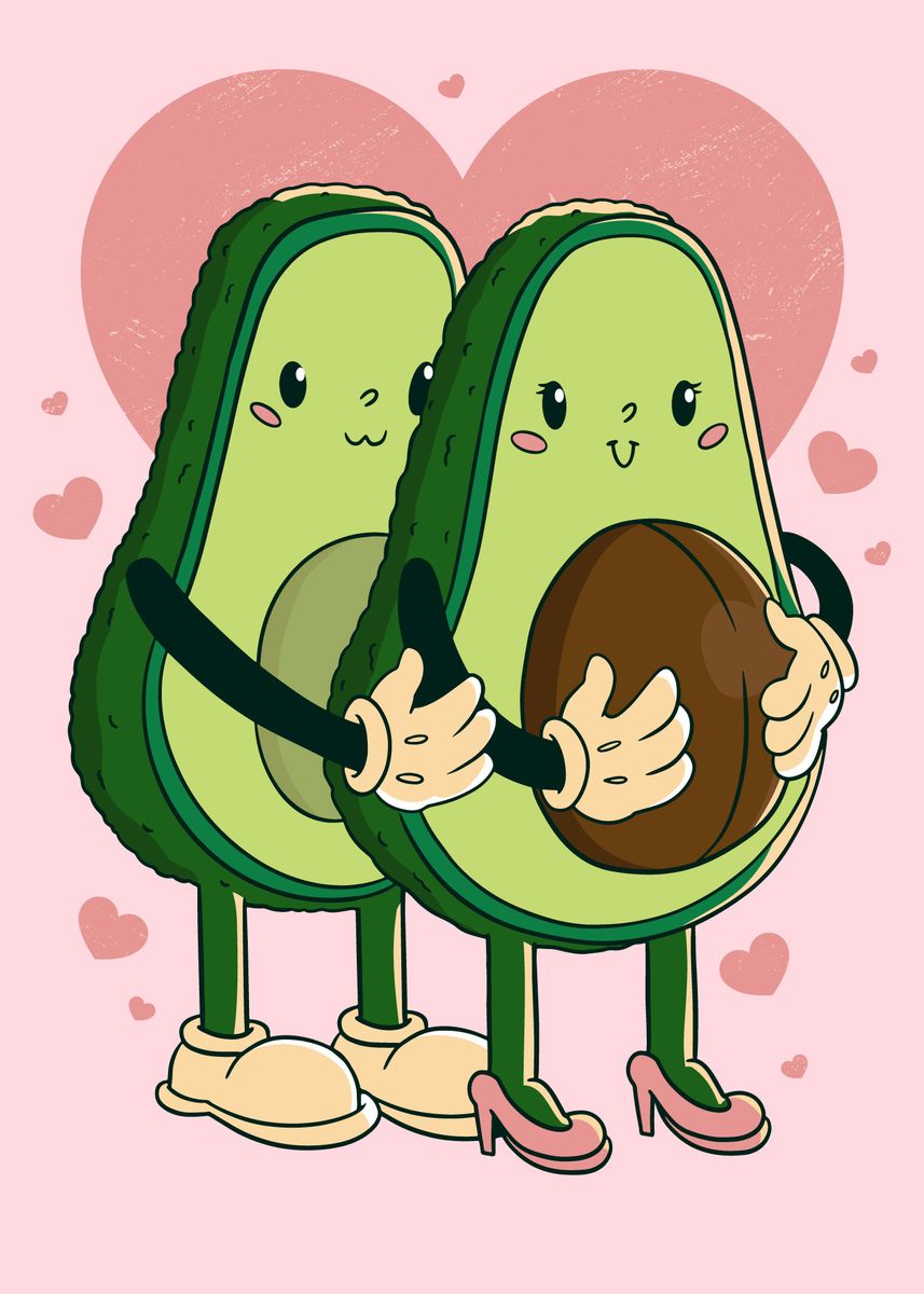 'Love Avocado couple' Poster by Max Ronn | Displate