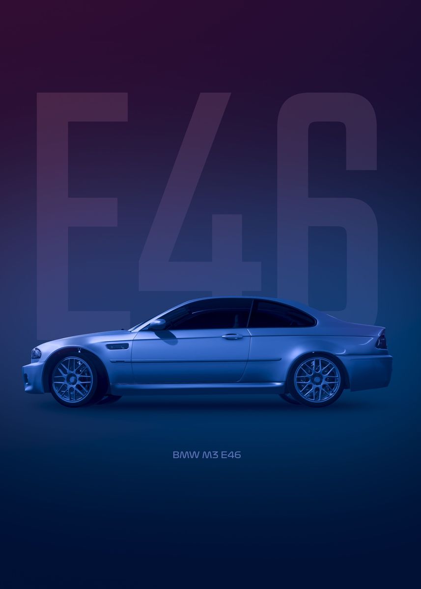 'BMW M3 E46' Poster, picture, metal print, paint by Basues | Displate