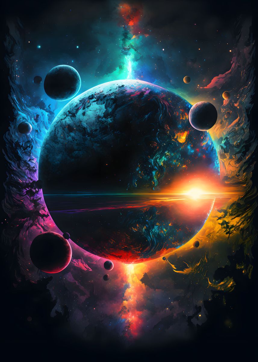 'Colorful Galaxy' Poster, picture, metal print, paint by David ...