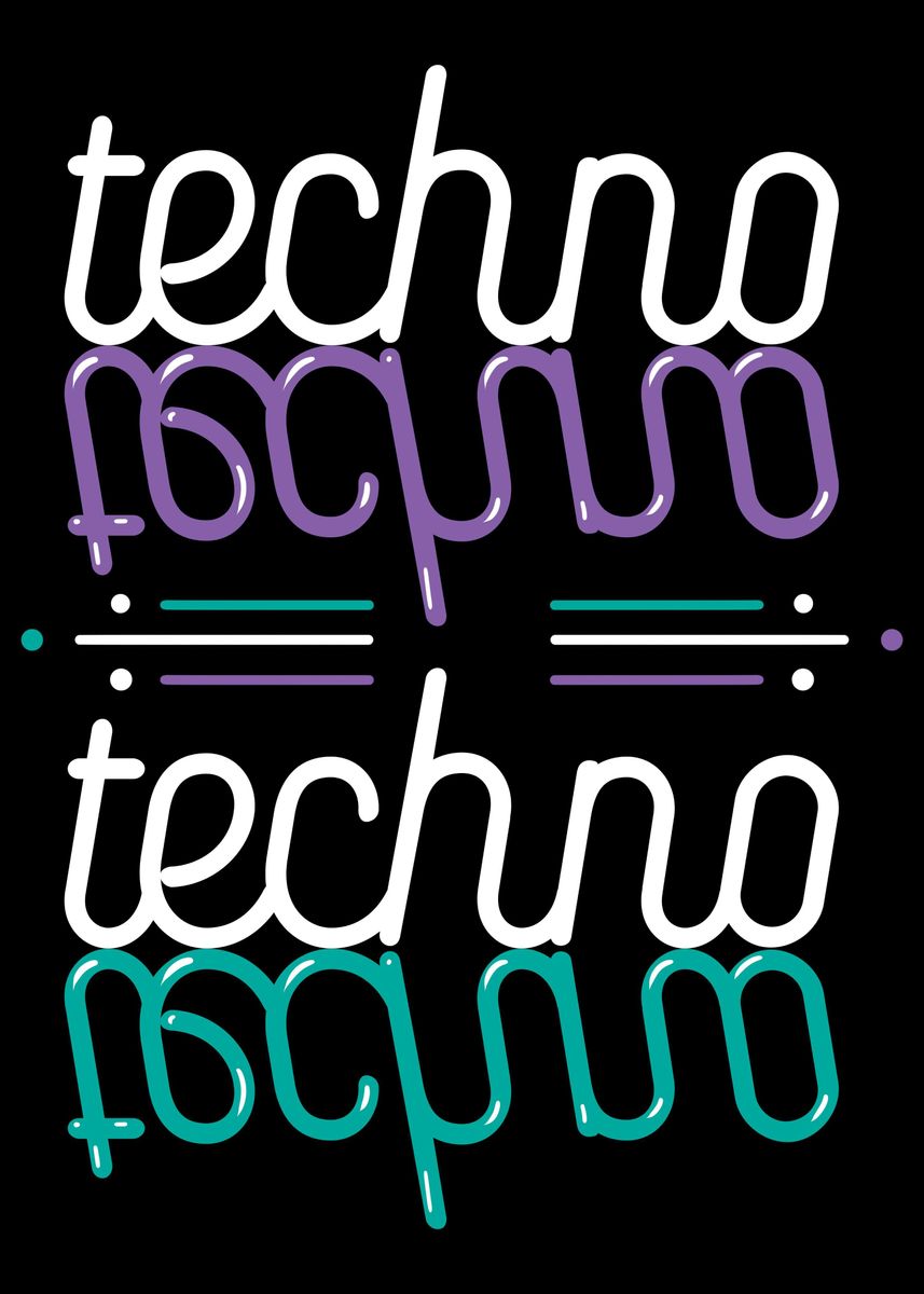 'Techno' Poster, picture, metal print, paint by CrazySquirrel | Displate