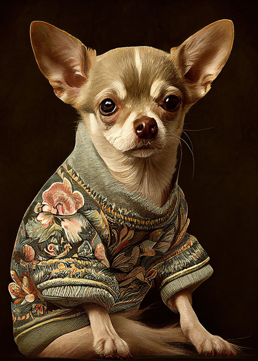 'Chihuahua dog portrait' Poster, picture, metal print, paint by Zena ...