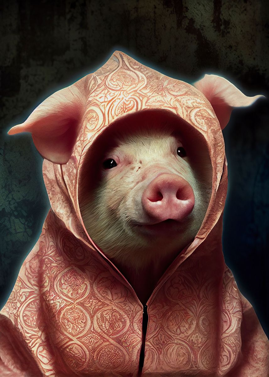 'Piglet portrait' Poster, picture, metal print, paint by Zena Zero ...