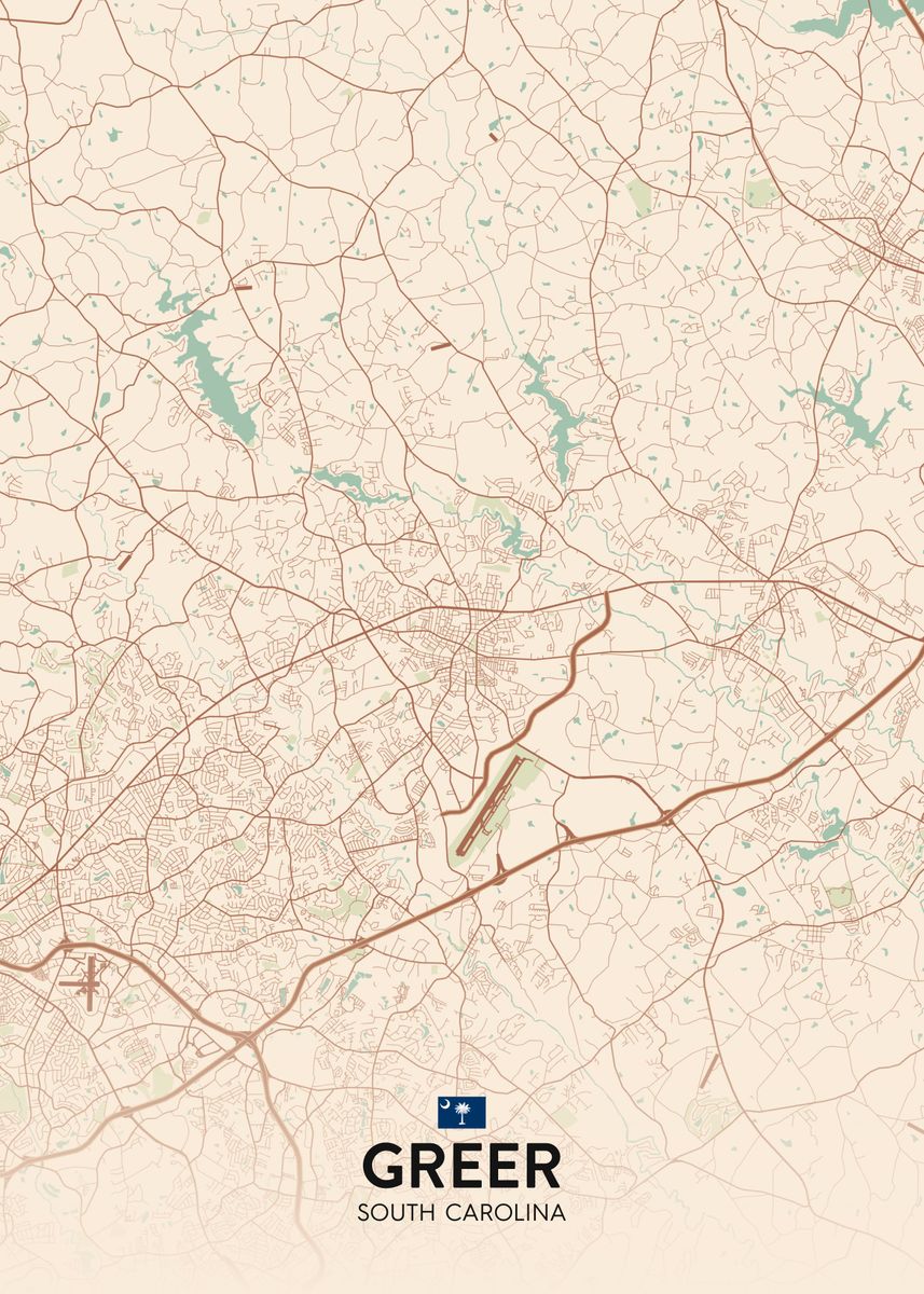 'Greer SC' Poster, picture, metal print, paint by IMR Designs | Displate