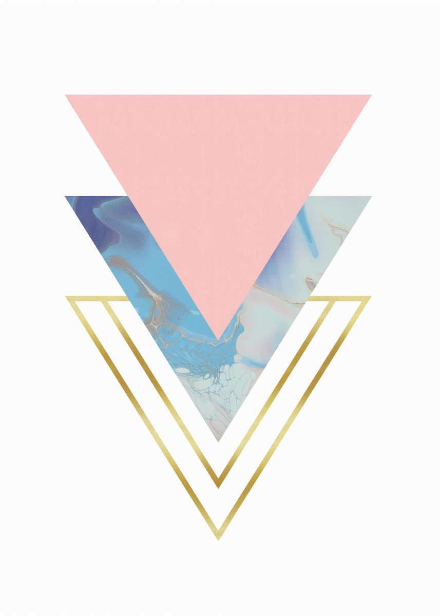 'Three triangles II' Poster, picture, metal print, paint by Vitor Costa ...