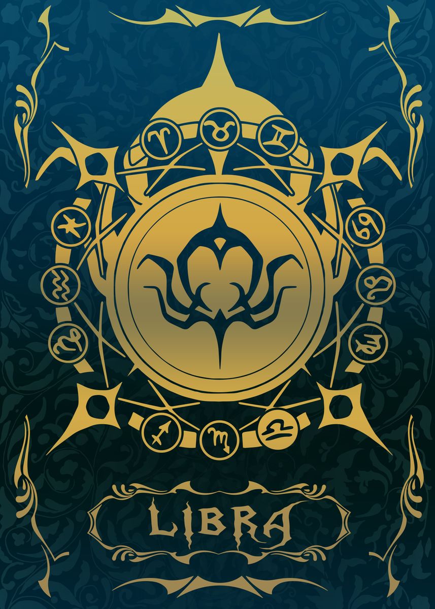 'Zodiac Sign card LIBRA' Poster, picture, metal print, paint by ...