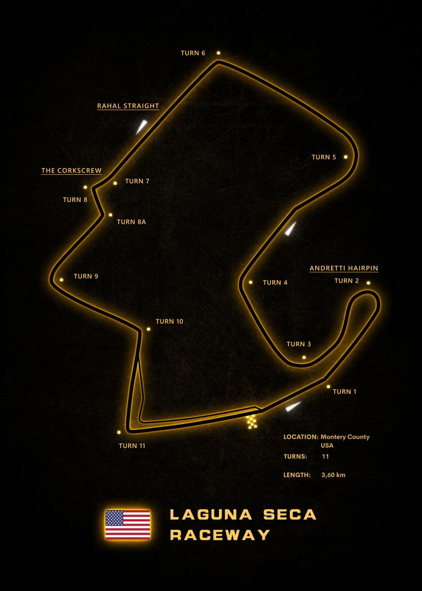 'Laguna Seca Raceway' Poster, picture, metal print, paint by Faissal ...