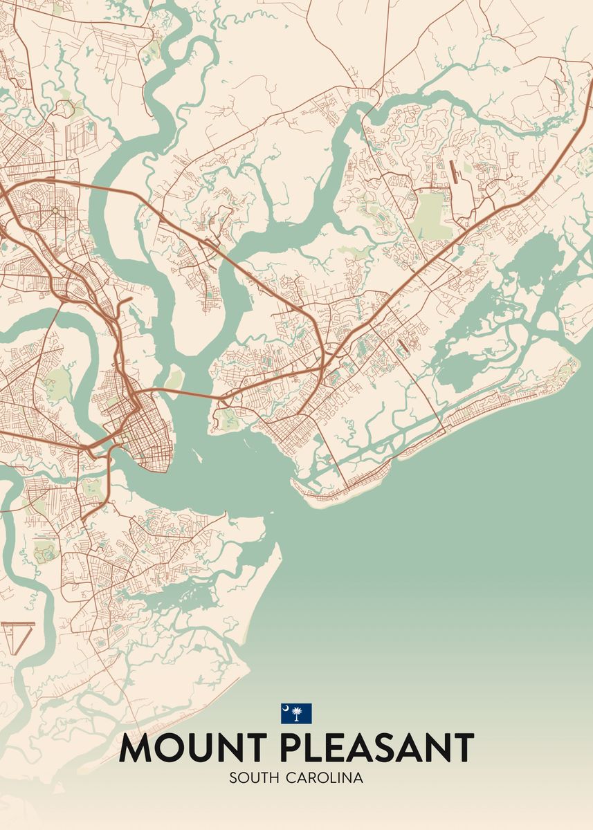 'Mount Pleasant SC' Poster, picture, metal print, paint by IMR Designs ...