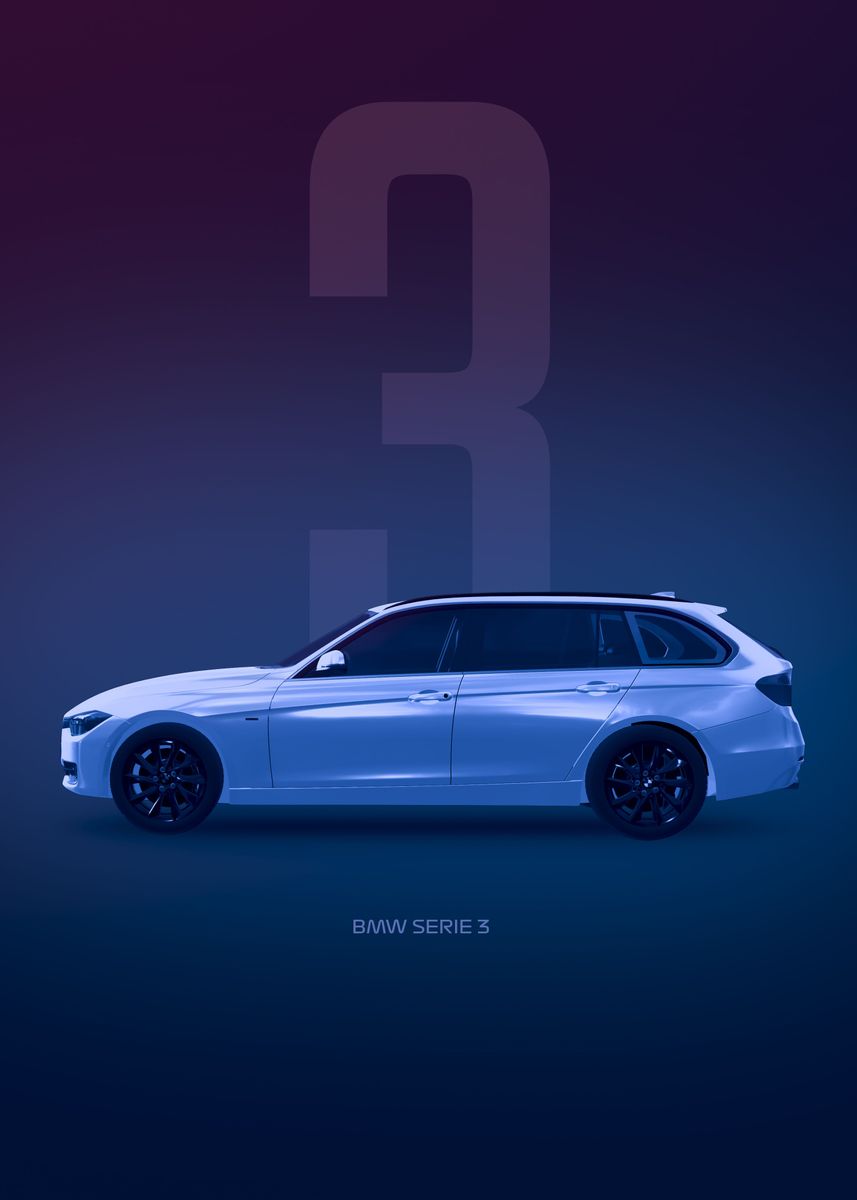 'BMW Series 3' Poster, picture, metal print, paint by Basues | Displate