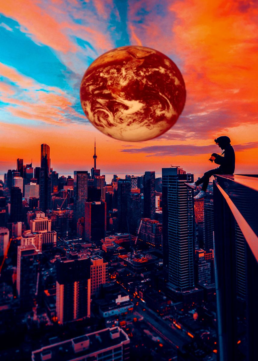 'City Space Outer Galaxy' Poster by Jeff Creative Art | Displate